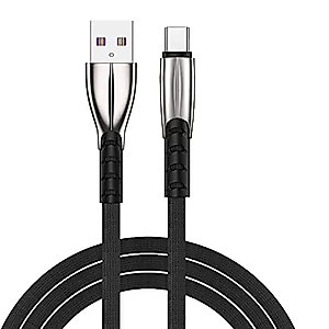 BGNTBUK Charging Cords for Android Type-c Fast Data Charging 5A Fast Alloy Data Lamp Alloy Super Cable 5A Charge Cable Wire USB Cable Male to Male Extension Cord Adaptor
