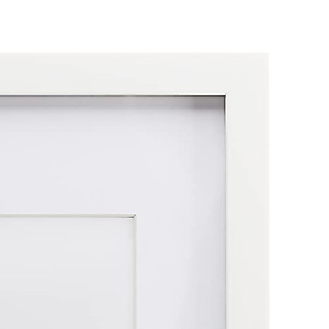 Amazon Basics Photo Picture Frame - 11" x 14" or 8" x 10" with mat, White - Pack of 2