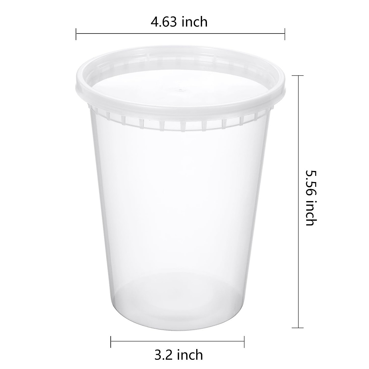 SHOPDAY Deli-Containers-with-Lids-32 Oz [50 Sets] - Plastic-Food-Storage-Containers-with-Airtight-Lids, Freezer-Containers-for-Meal-Prep, BPA-Free-Soup-Containers-for-Overnight Oats, To-Go-Containers