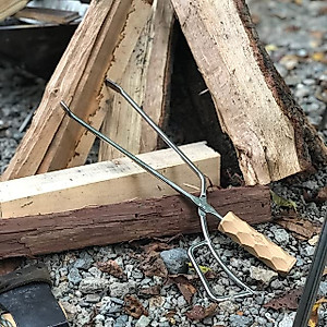CAMPINGMOON Stainless Steel Fireplace Firewood Tongs MS-42