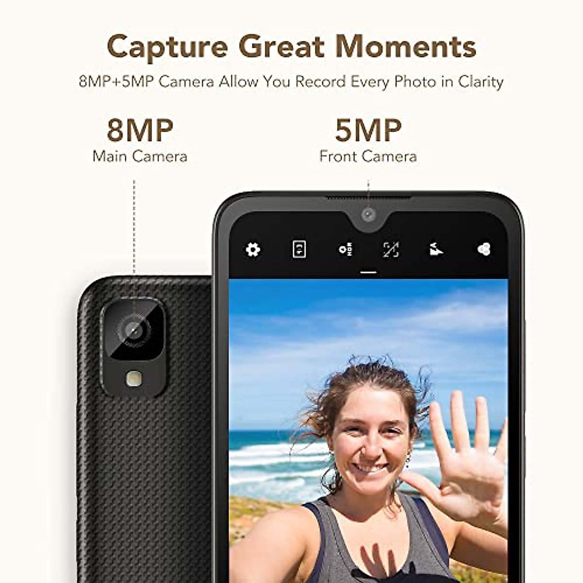 TCL 30 Z |2022| 6.1 Inch Unlocked Cell Phone with HD+ Display, US Version Android 12 Smartphone 32GB+3GB RAM, 3000mAh Android Phone, Prime Black (Renewed)