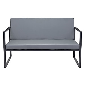 Zuo Modern - Claremont Sofa Gray - Modern - Seating - Plywood, Steel, Foam, 100% Polyurethane - Indoor - 29.5in Height