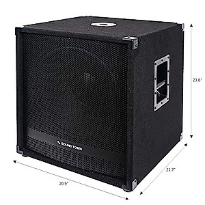 Sound Town METIS Series 2400 Watts 18” Powered Subwoofer with Class-D Amplifier, 4-inch Voice Coil (METIS-18SDPW)
