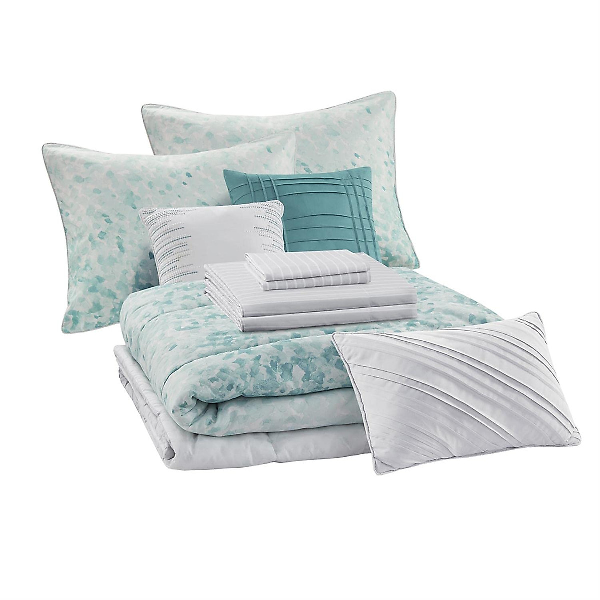 Beautyrest Polyester Printed 10-PC King Comforter Set with Teal BR9144409622-10