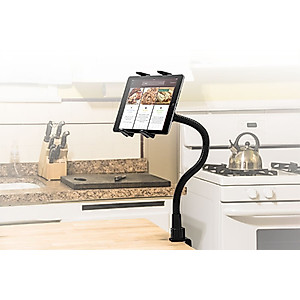 ARKON Mounts Heavy-Duty Slim-Grip Tablet Mount with Clamp & Flexible 22" Gooseneck | Universal Fit Tablet Holder | Firm Clamp for Desks & Tables | Compatible with iPad, Samsung, Google, & More