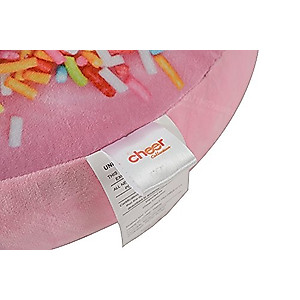 Cheer Collection Round Donut Pillow | 2-in-1 Reversible Super Soft Microplush Doughnut Pillow - Rainbow Icing, Rainbow Sprinkles
