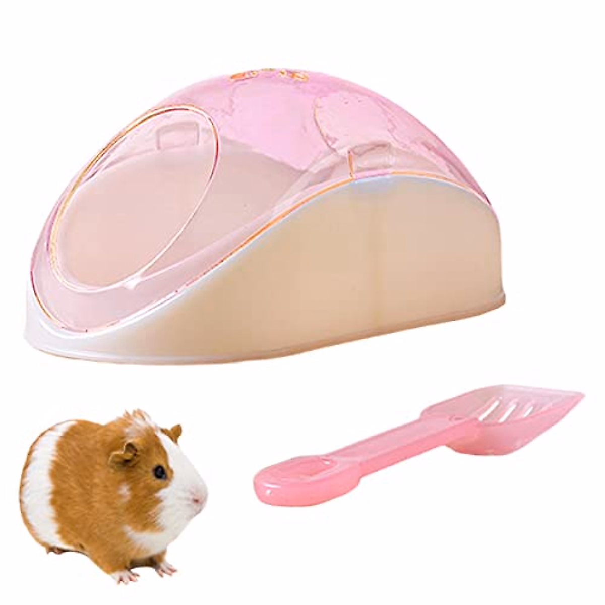 Gralara Transparent Hamster Sand Bath Container Cages High Capacity Litter Room Small Animal Bath Box for Gerbil, Squirrel, Chinchilla, Hedgehog, Pink