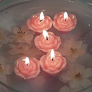 Efavormart Set of 12 Pink Mini Floating Rose Candle Ideal for Aromatherapy Weddings Party Favors Home Decoration Supplies