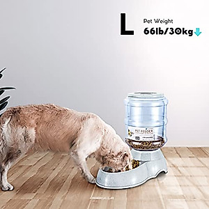 Flexzion Gravity Pet Feeder Food Dispenser (6-12 lb Size) for Dogs Cats Automatic Replenish Dry Food Storage Container Bowl for Small Medium Breed Dog Cat Animal Feeding Watering Fountain Supplies