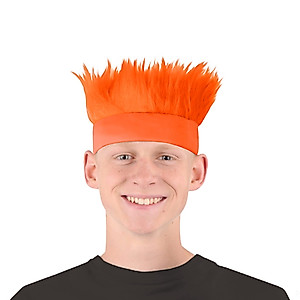 Beistle Hairy Headband in Orange, Novelty Headware for Team Sports Events, School Spirit Pep Rally Costume Accessory, Party Supplies for Tailgating