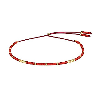 KELITCH Bohemian Crystal Bracelets Miyuki Beaded Bracelets Woven Friendship Bracelets for Women