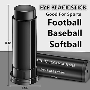 Go Ho Eye Black,Eye Black Stick for Sports,Easy to Color Black Face Paint Eye Black Football/Baseball/Softball,Football Stick Sports Eye Black Stick,Black Eye Makeup,1PC