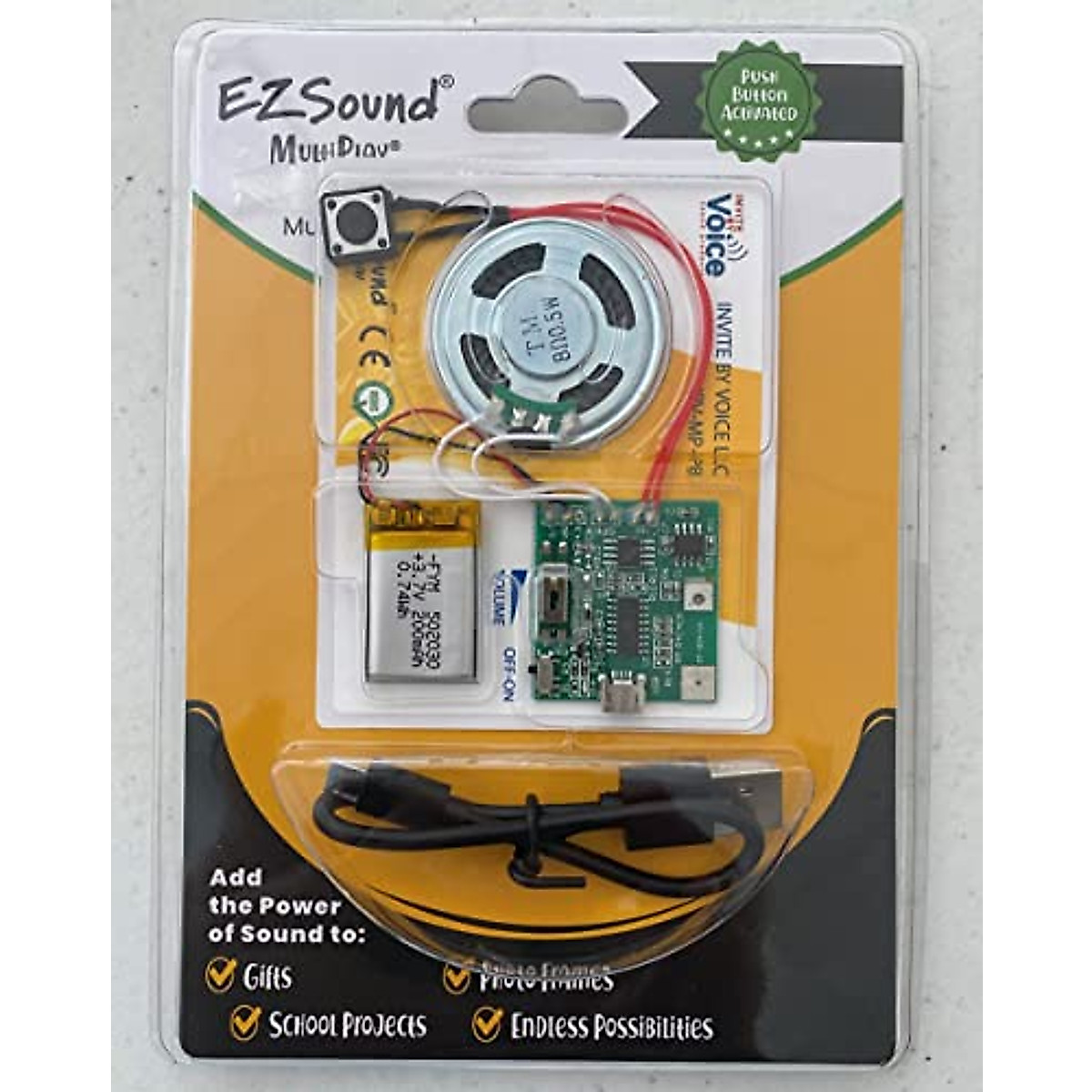EZSound Multiplay Push Button Recordable Sound Chip | Plays Multiple ...
