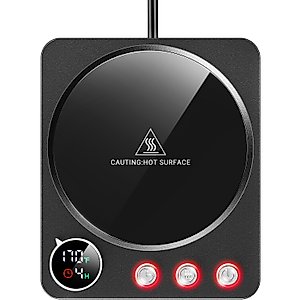 SWEETFULL Mug Warmer - 30W High Power, 3 Temp Settings, LED Display & 1-9H Timer, Coffee Cup Warmer for Desk, Candle Warmer, Coffee Accessories Gift for Women Men (Black)