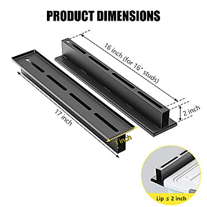 TOPTGO Overhead Garage Storage Rack,Garage Ceiling Storage Racks for Utility Bins,Overhead Tote Storage Rail System,Heavy Duty Ceiling Rack Storage Rails System Supports Most Bins(3 Pack for 2 Bins)