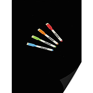 Magnetic Dry Erase Blackboard with Chalkboard Design for Kitchen Fridge-Office - Includes 4 Liquid Chalk Markers - 17X13” - Refrigerator Black Board Organizer and Planner