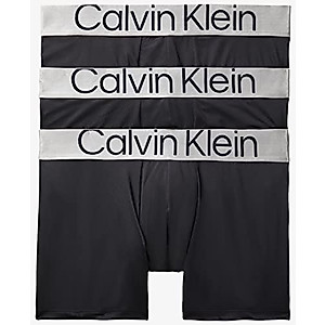 Calvin Klein Men's Reconsidered Steel Micro 3-Pack Boxer Brief, Black, Black, Black, Large