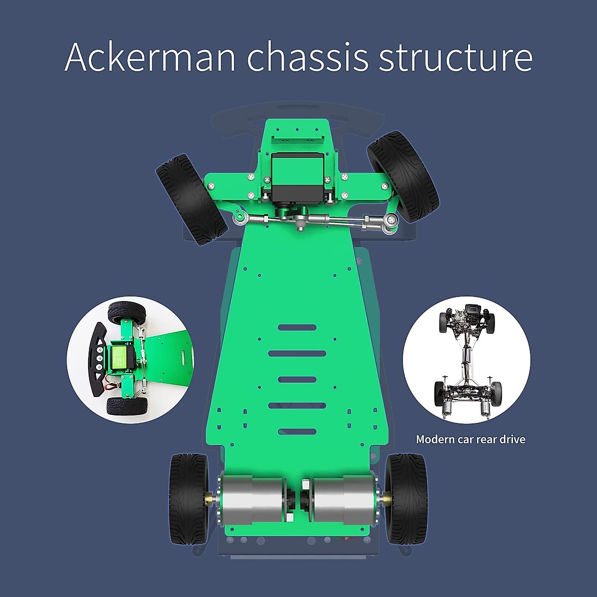 Yahboom AI Robotic Car Chassis kit Autopilot Training Ackerman Structure Learning Teaching Research Python Programming ROS Adults (R2L Standard Ver without Jetson Nano)