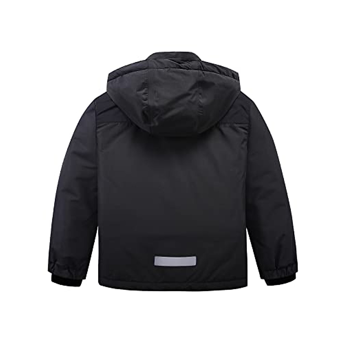 FREE SOLDIER Boys Girls Waterproof Ski Jacket Fleece Lined Warm Winter Snow Coat Kids Winter Jacket with Detachable Hood(Black,6-7/Boy)