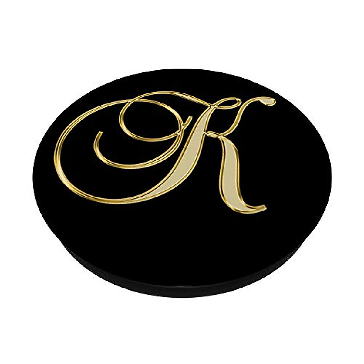 Monogram Initial Letter K Gold and Black PopSockets PopGrip: Swappable Grip for Phones & Tablets
