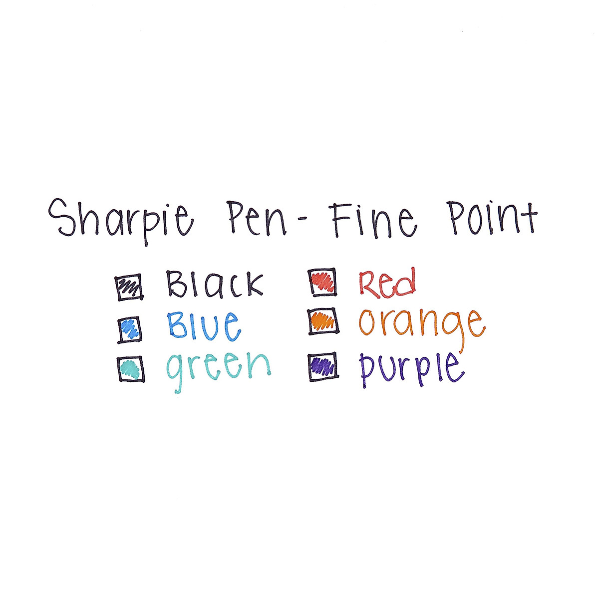 SHARPIE 1976527 Pen, Fine Point, Assorted Colors, 6-Count