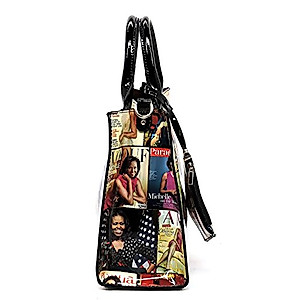 Glossy Magazine Cover Collage 3-in-1 Shoulder Bag Hobo Michelle Obama Handbag (3-Mulit)