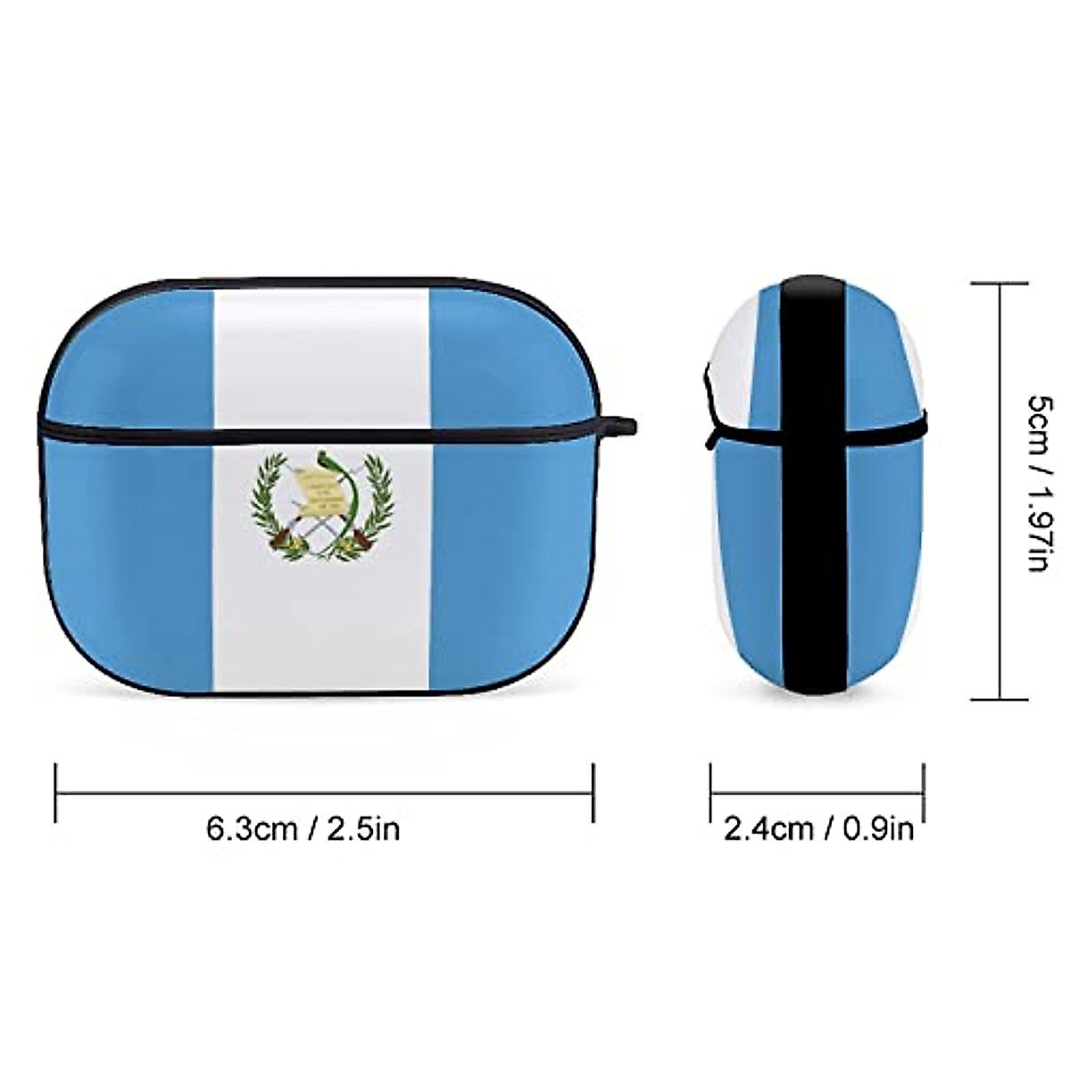 VINISATH Guatemala Flag Compatible with AirPods Pro Case Cover with Keychain Portable Shockproof Airpod Cases Accessories Protective Case for Women Men Girls Hard Headphone Case for Apple Airpods Pro