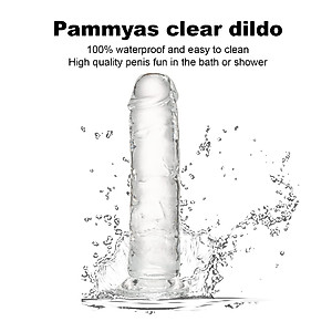Realistic Dildo 7.1 inch, Clear Dildo with Strong Suction Cup for Hands-Free Play, Soft Material Adult Sex Toys for Beginner and Couple