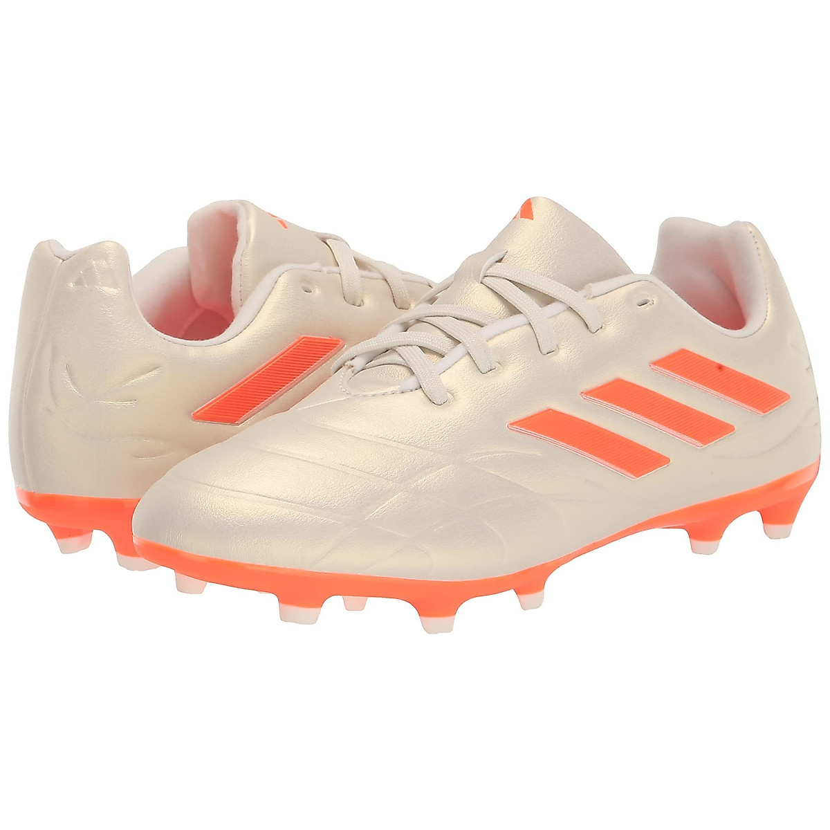 adidas Copa Pure.3 Firm Ground Football Shoe, Off White/Team Solar Orange/Off White, 3.5 US Unisex Little Kid