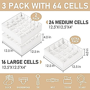 Criusia 11 Pack Underwear Drawer Organizers, Foldable Fabric Closet Cabinet Organization and Tear-Resistant Storage Boxes for Sock, Toys, Underwear, Bra, Clothes, Ties