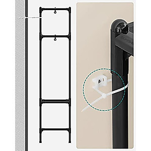 SONGMICS Garment Rack Heavy Duty Clothes Rack, 65 Inch Freestanding Portable Wardrobe Closet with Hanging Rails and Shelves, Total Load 242 lb, Easy Assembly, for Cloakroom, Bedroom, Black URDR201B02