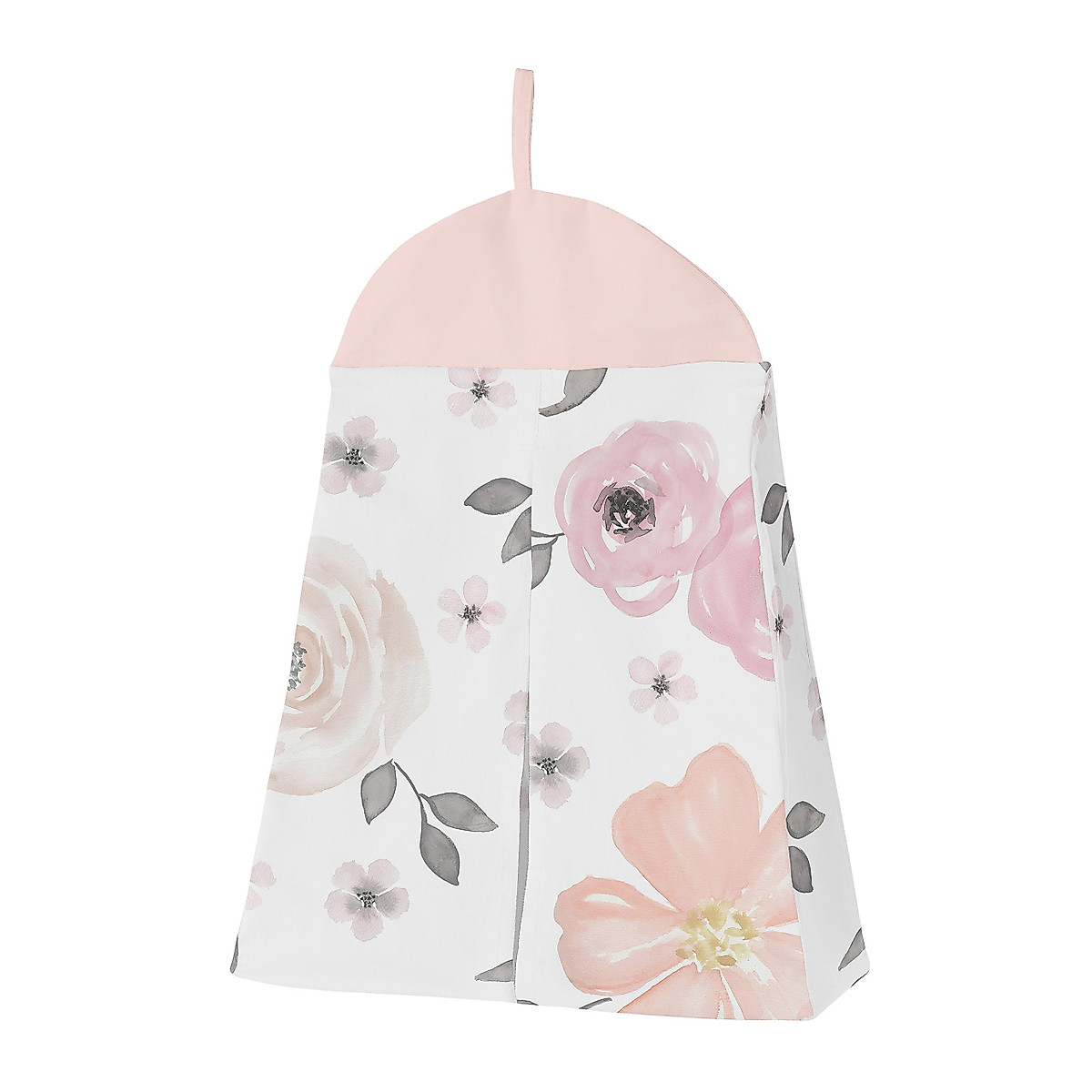 11 pc. Blush Pink, Grey and White Watercolor Floral Baby Girl Crib Bedding Set by Sweet Jojo Designs - Rose Flower Polka Dot