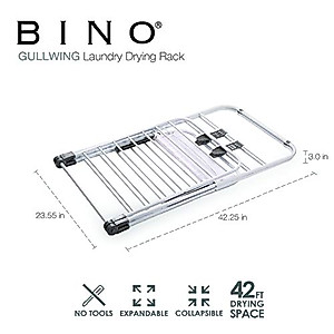BINO Gullwing Collapsing Foldable Laundry Drying Rack, White