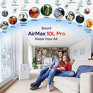 Okaysou 4 Filters Smart Air Purifiers for Home Large Room, Covers up to 1000 Sq.Ft, Air Quality Monitor, H13 True HEPA Filter Cleaner with Washable Filter, Remove 99.97% Dust Pollen Smoke Hair Dander Odor, Auto & Echo Mode for Bedroom, AirMax10L Pro
