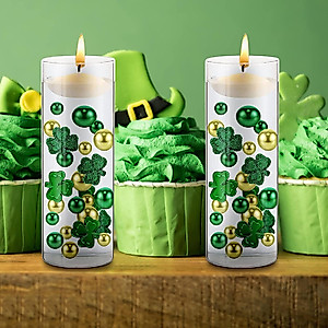 YTTYXGS 4110 Pieces St. Patrick's Day Vase Filler Shamrocks Ornament for Vase Filler Floating Pearls for Vases Floating Candles Centerpiece for St. Patrick's Day Festival Party Table Home Decor