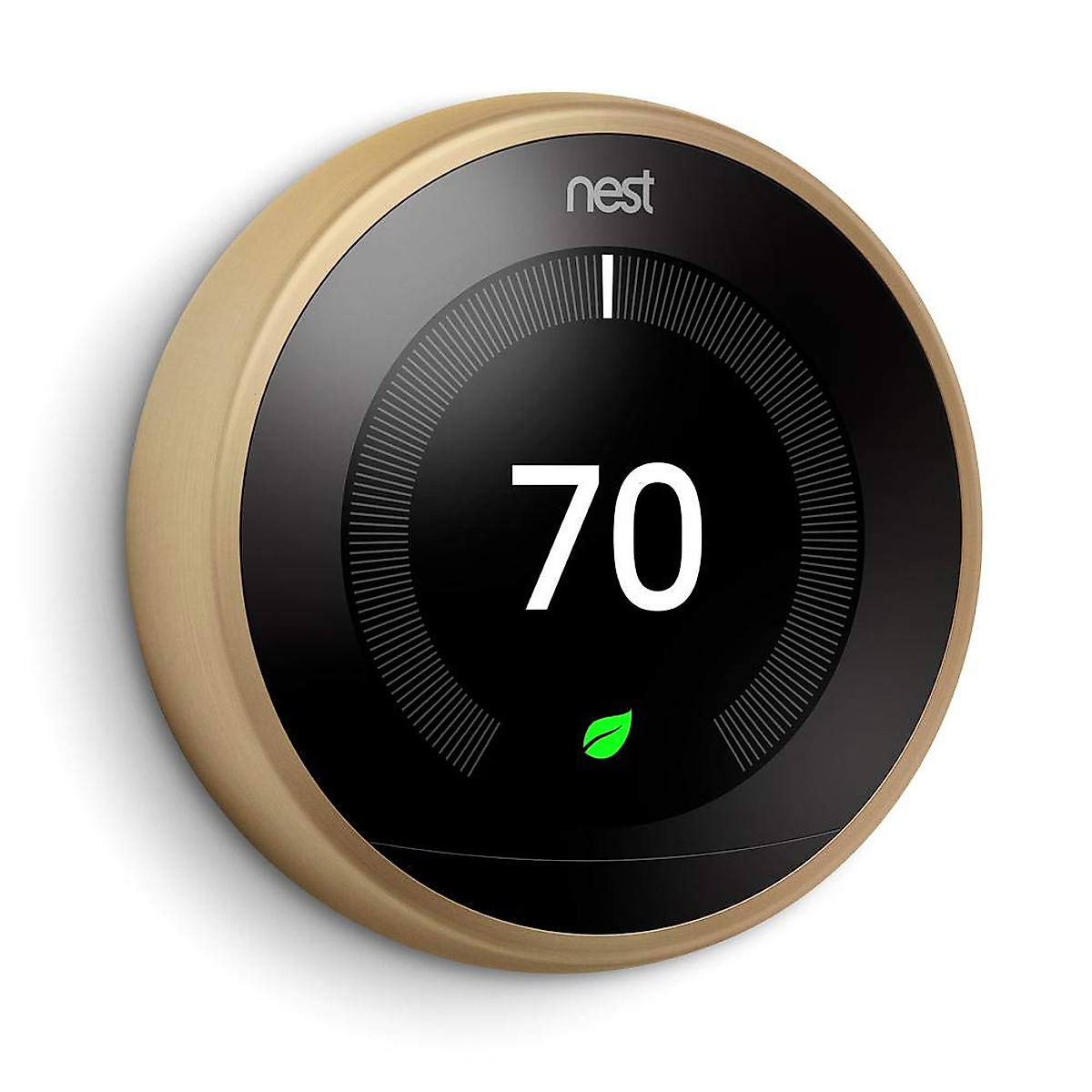 Google Nest Learning Smart Thermostat - 3rd Generation - Brass T3032US Bundle with elago Wall Plate Upgraded Wall Mount Cover Designed for Google Nest Learning Thermostat - Matte White