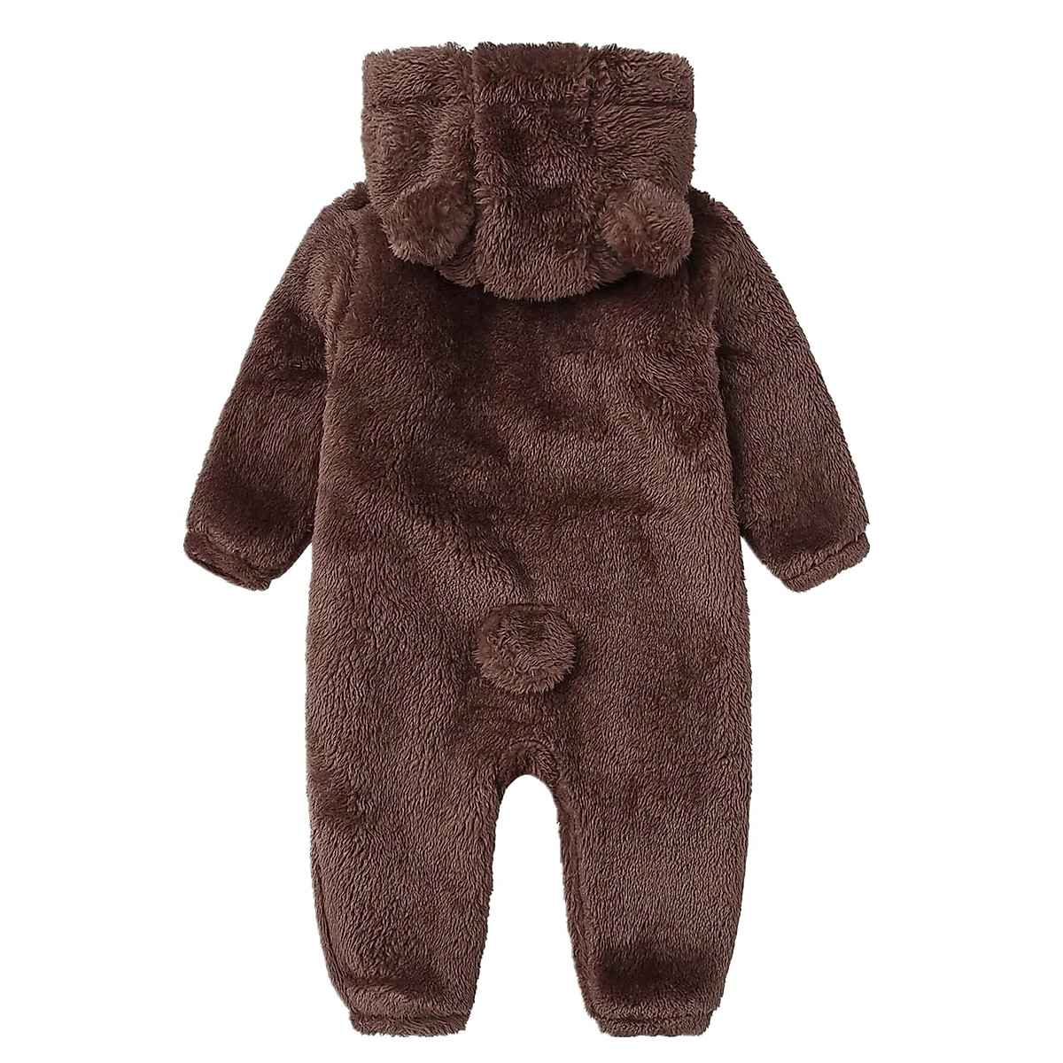 CAHL&FAUO Unisex Baby Boy Girl Solid Romper Infants Outfit Clothes 3D Print Bear Color with Zipper Jumpsuits for 0-3 Months Brown