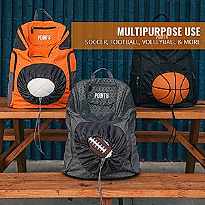 POINT3 Basketball Backpack Road Trip 2.0, Bag with Drawstring for Soccer, Volleyball & More, Compartments for Shoes, Water, & Clothes, Water Resistant Equipment Bag, Unisex Sports Backpack - Black