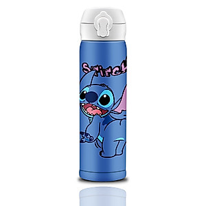 G-Ahora Stitch Water Bottle,Kawaii Cartoon Water Bottle Cup,Reusable Water Bottle for Girl 500ml (B)