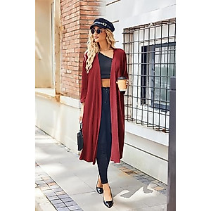 Ekouaer Women's Robes Long Bathrobes Jacquard Knit Spa Shower Robe Fixed Belt Sleepwear with Two Pockets S-3XL