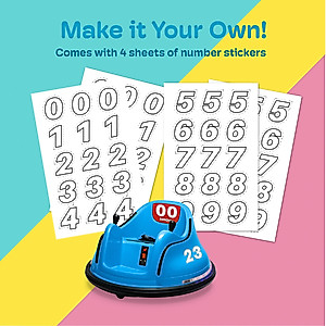 Kidzone 6V Electric Ride On Bumper Car for Kids & Toddlers 1.5-5 Years Old, DIY Sticker Baby Bumping Toy Gifts W/Remote Control, LED Lights & 360 Degree Spin, ASTM Certified