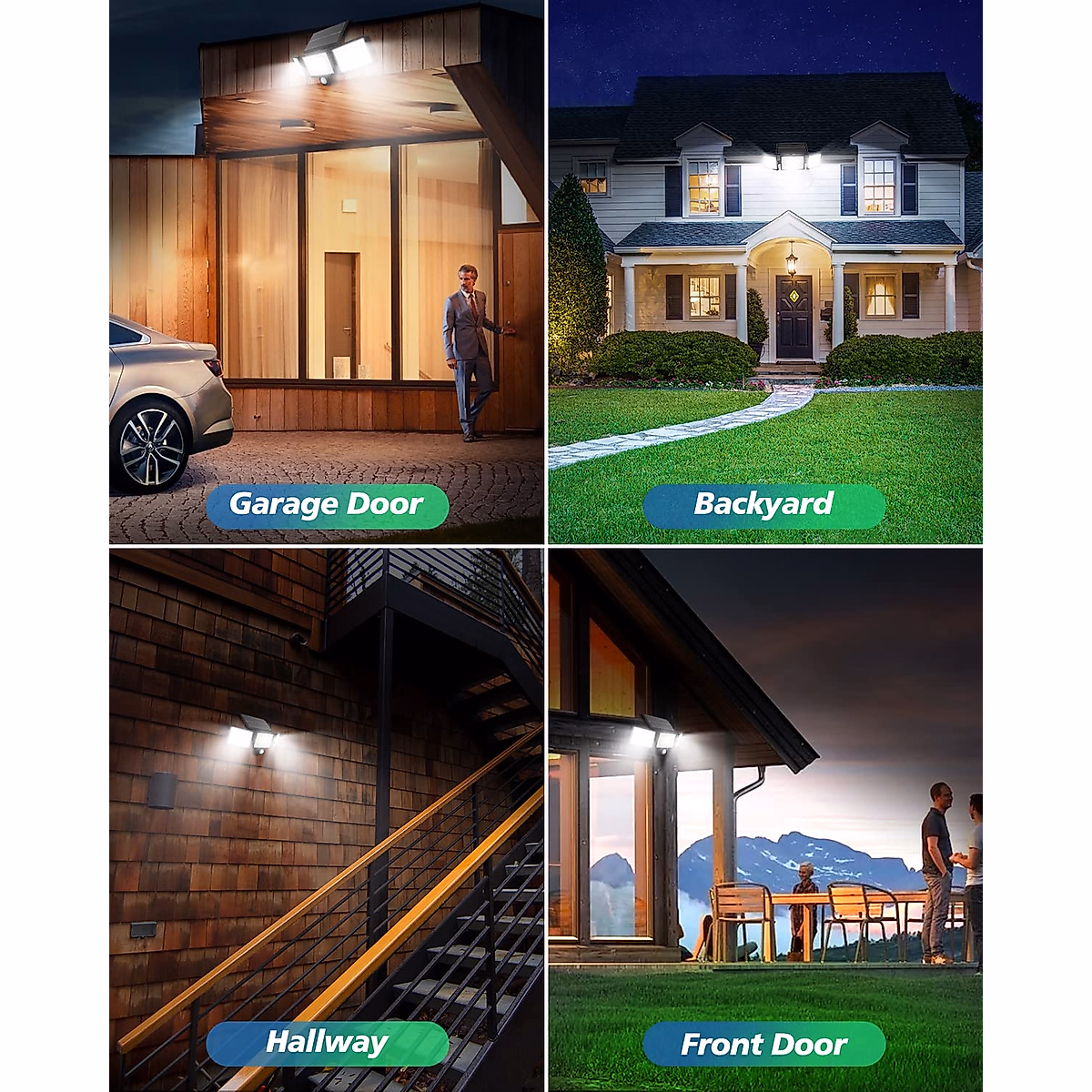 Large Solar Panel Flood Lights Outdoor, 304 Led Solar Lights Waterproof IP67, 3 Foldable Heads Motion Sensor Light with Remote, Security Lights for Front Door Garage Driveway (Always on/Motion)