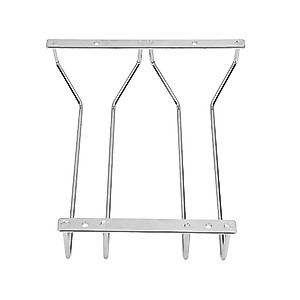 Dianoo Wine Glass Rack Under Cabinet Hanging Wire Stemware Rack Holder With Screws Chrome Finish 24cm 2 Rows