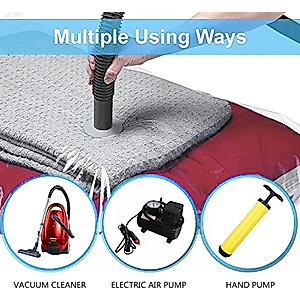 Vacuum Storage Bags 6 Pack (3 Jumbo, 3 Large), Space Saver Bags Compression Storage Bags for Comforters And Blankets, Storage Bags Vacuum Sealed for Clothes Storage, Hand Pump Included