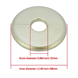 Mago Family Magic Wall Split Flange for 22mm/0.87" Dia Water Pipe, Escutcheon Plate ABS Round Self-Adhesive Plumbing Cover Plates, Water Faucet Decoration Escutcheon Pipe Collar Golden, 1 Piece