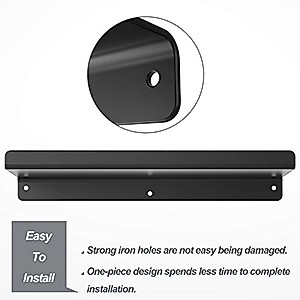 SRIWATANA Black Floating Shelves, Metal Wall Shelves Set of 3 for Bedroom, Living Room, Bathroom, Kitchen, Matte Black