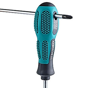 IEBUOBO 10-inch long Screwdriver Magnetic Tip Cross Head Flat Head NO.2 Screwdriver 2 Packs, With Magnetizer/Demagnetizer Tool