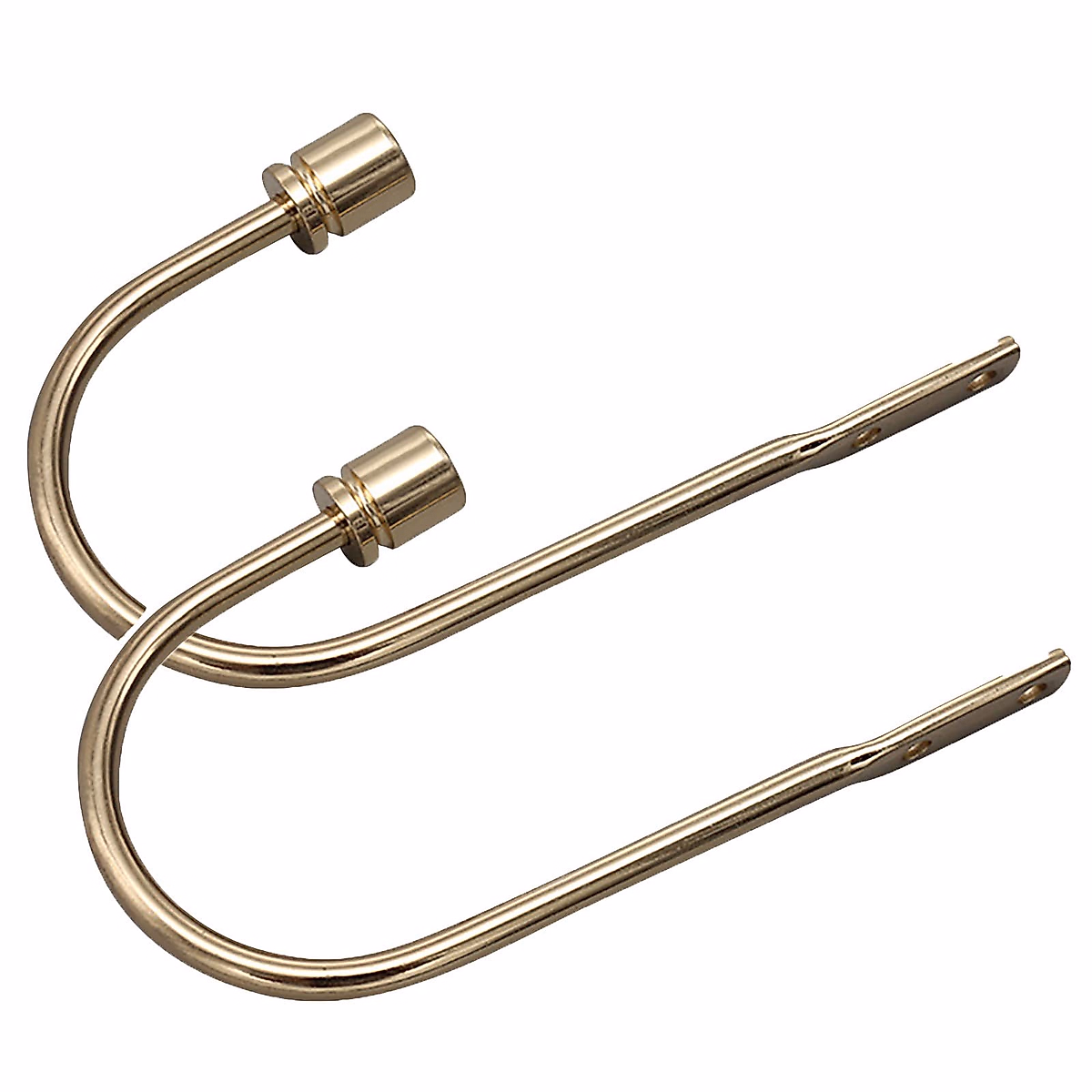 Lovskoo Curtain Ties Wall Hooks, 2-Pack Gold Alloy Polished Multi-Purpose Curtain Holdbacks