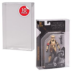 EVORETRO Action Figure Display Case for 6 in Star Wars Black Series Archive 50th Carded - 10 Pack - Clear 0.40 mm Thick PET Plastic Protective Box Case Storage - Keep Your Collection in Mint Condition