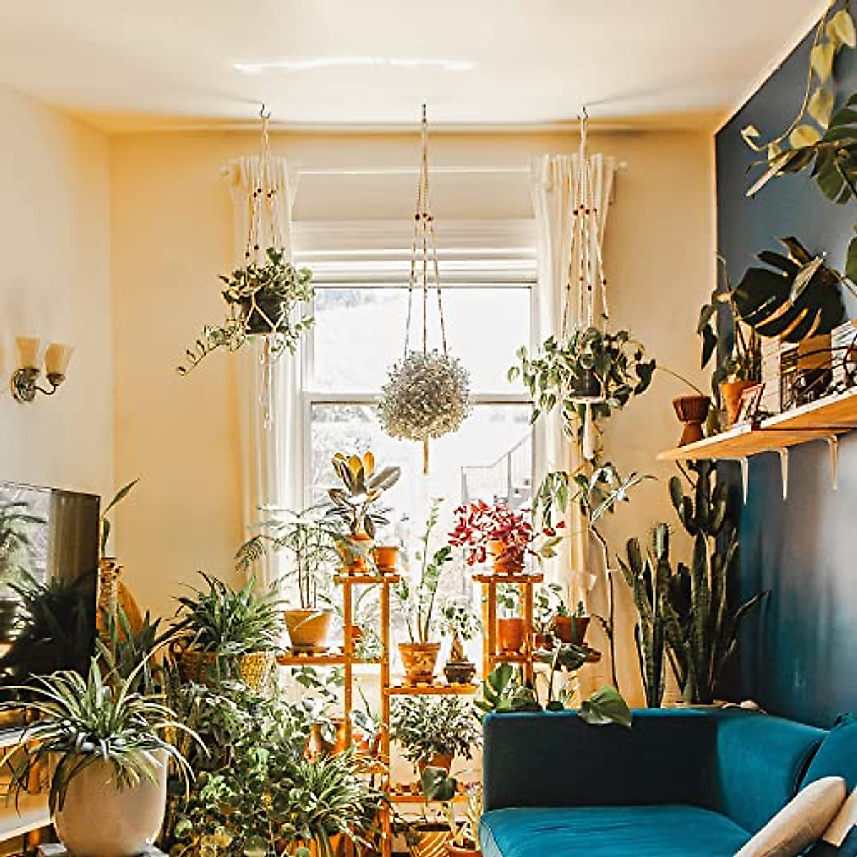 RELBRO 50 Pcs Screw Hooks, 1-1/4 Inch Bronze Cup Hooks Screw in Mug Hooks Metal Heavy Duty Screw Wood Wall Ceiling Hooks Plant Hooks Indoor Outdoor for Utensils Baskets Lights Wreaths